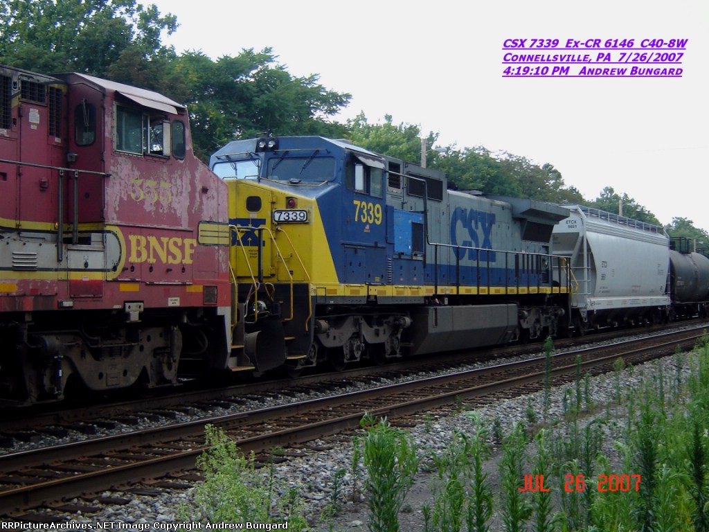 CSX 7339 C40-8W July 26, 2007
